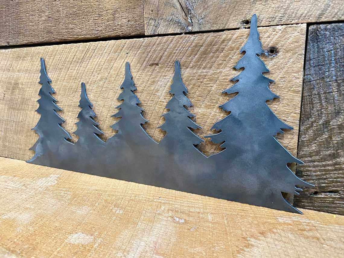 Pine Trees Metal Wall Art | Etsy
