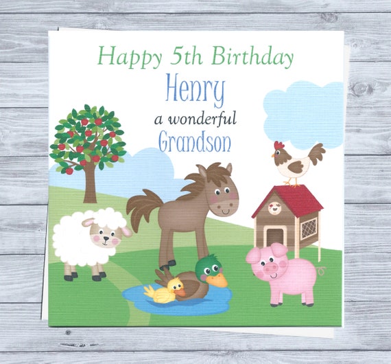 Handmade Personalised Birthday Card Farm Animals ANY | Etsy UK