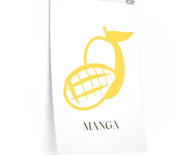 Happy Yellow "manga" Tagalog for Mango. Premium Matte Vertical Posters ...