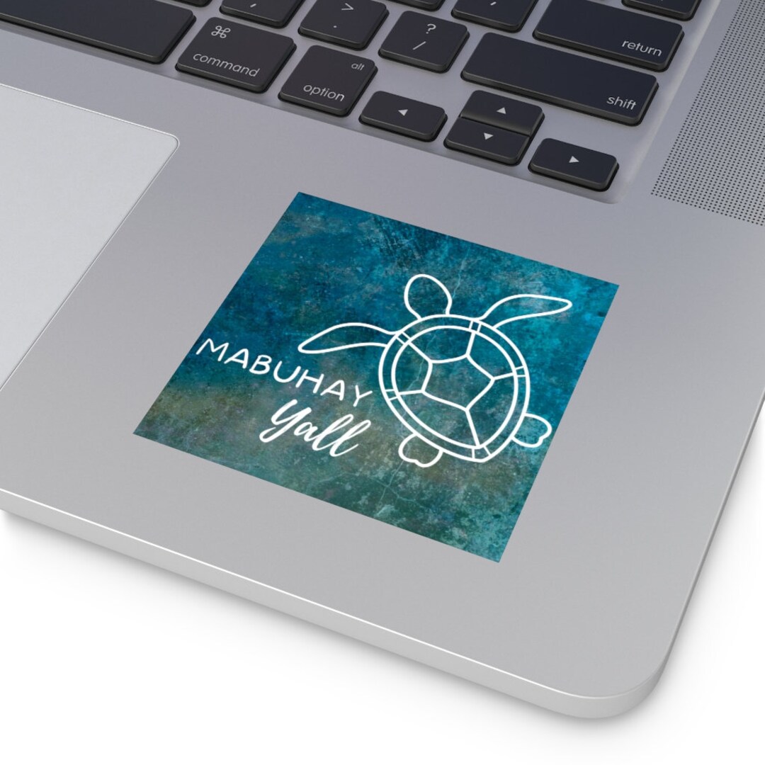 Mabuhay Yall Turtle Square Vinyl Stickers - Etsy