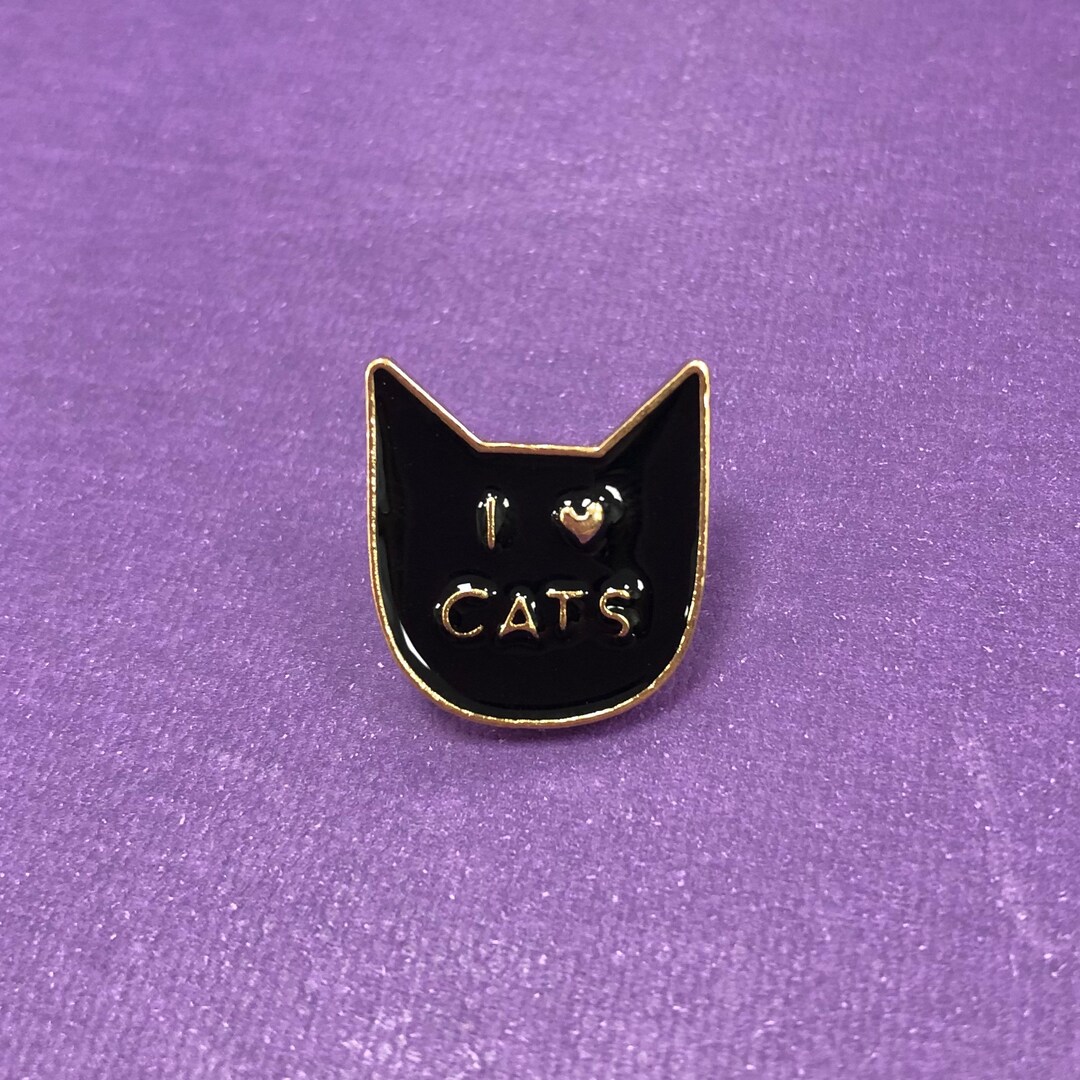 Cat Shaped I Love Cats Enamel Pin Badge Quirky Pin Lapel Pin Brooch Fun ...