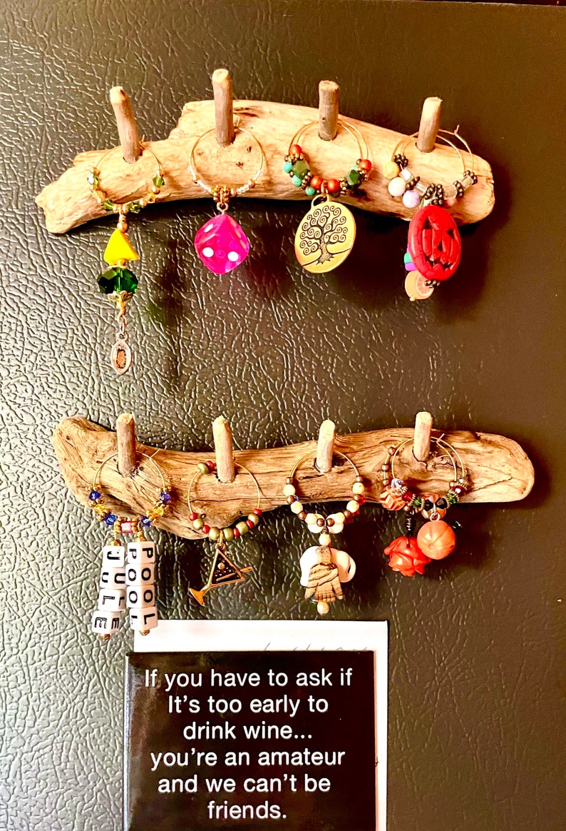 Multi Hook Driftwood Storage Racks Decorative Refrigerator Magnet Wine ...