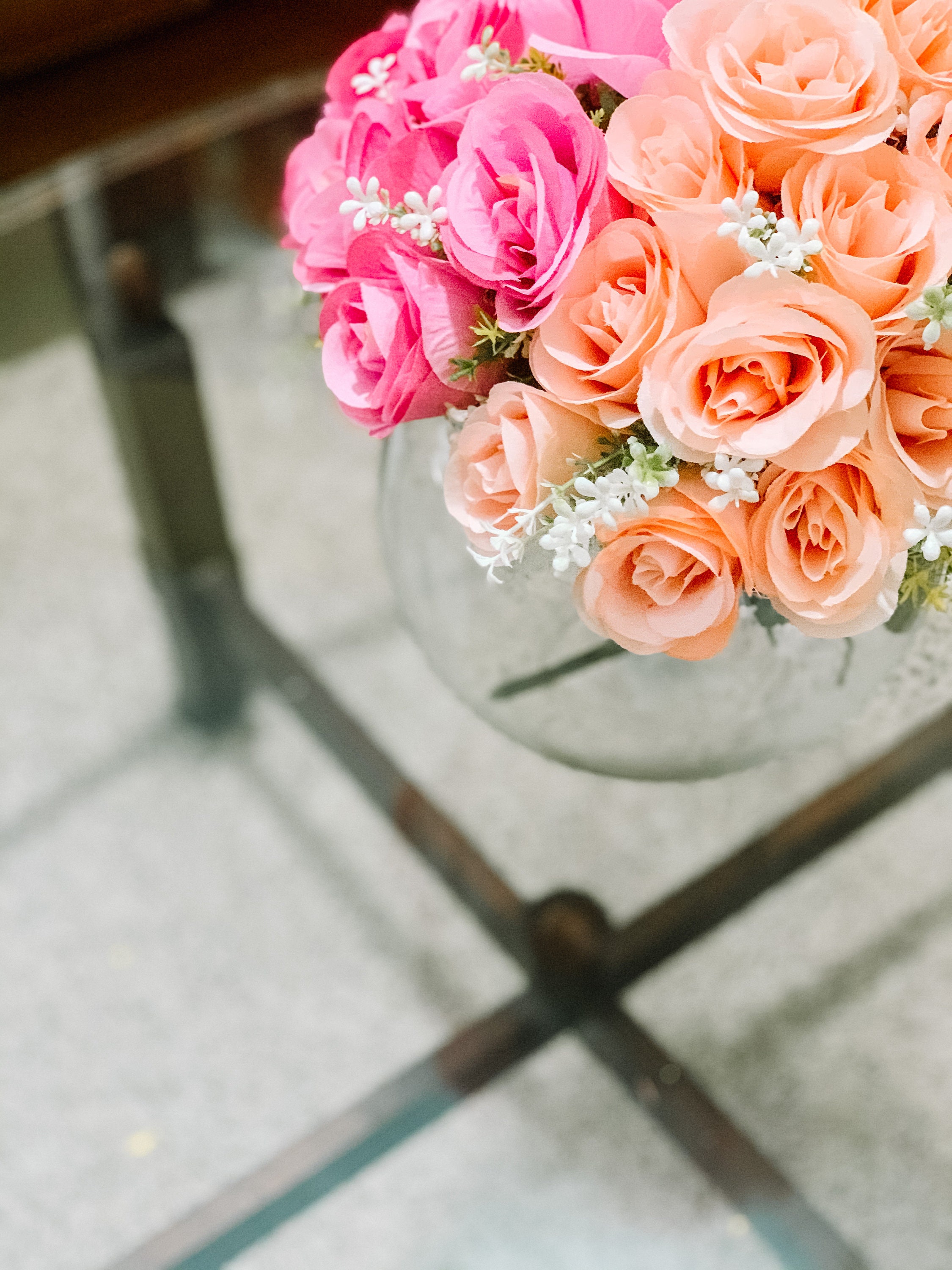 Artificial Pink Rose Flower Arrangement 2020 Summer Flowers Faux Floral ...