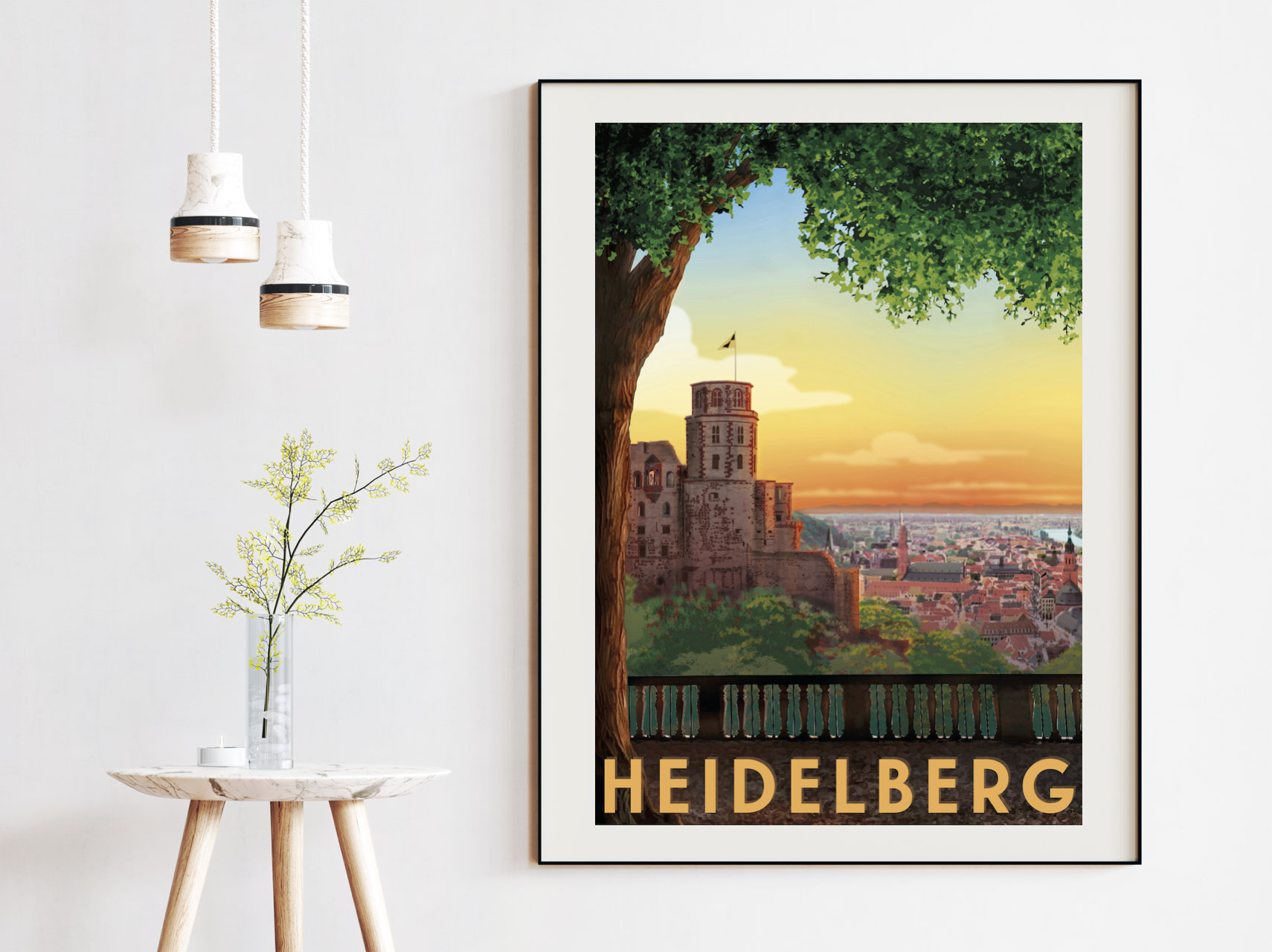 Vintage Travel Poster Heidelberg - Etsy