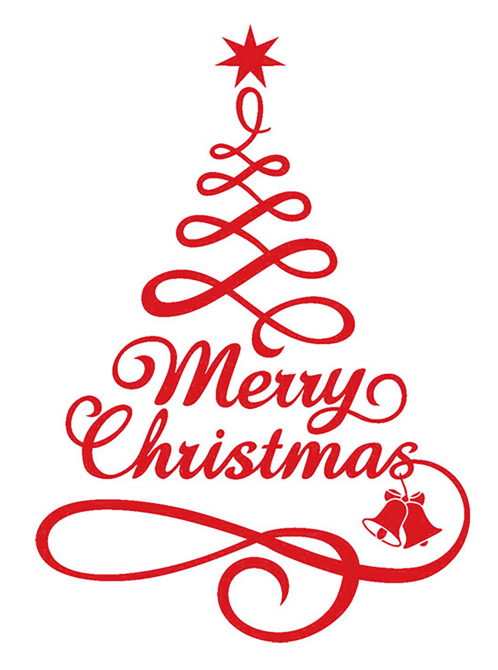Merry Christmas tree in red christmas vinyl decal sticker | Etsy
