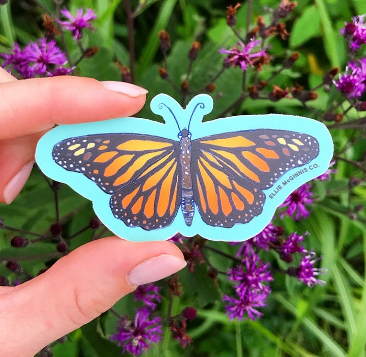 Monarch Butterfly Animal Vinyl Sticker - Ellie Mcginnis Co. - Etsy