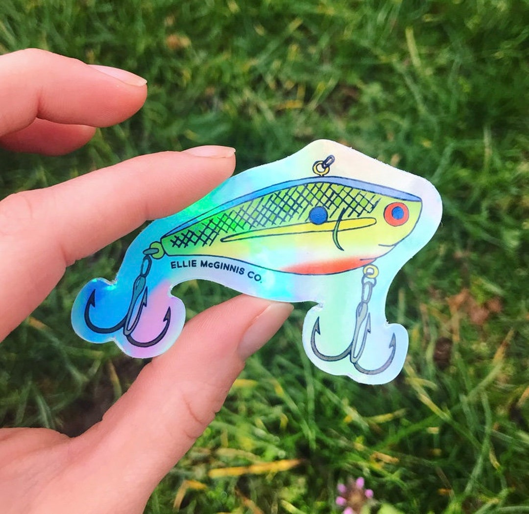 Holographic Fishing Lure Vinyl Sticker - Ellie Mcginnis Co. - Etsy