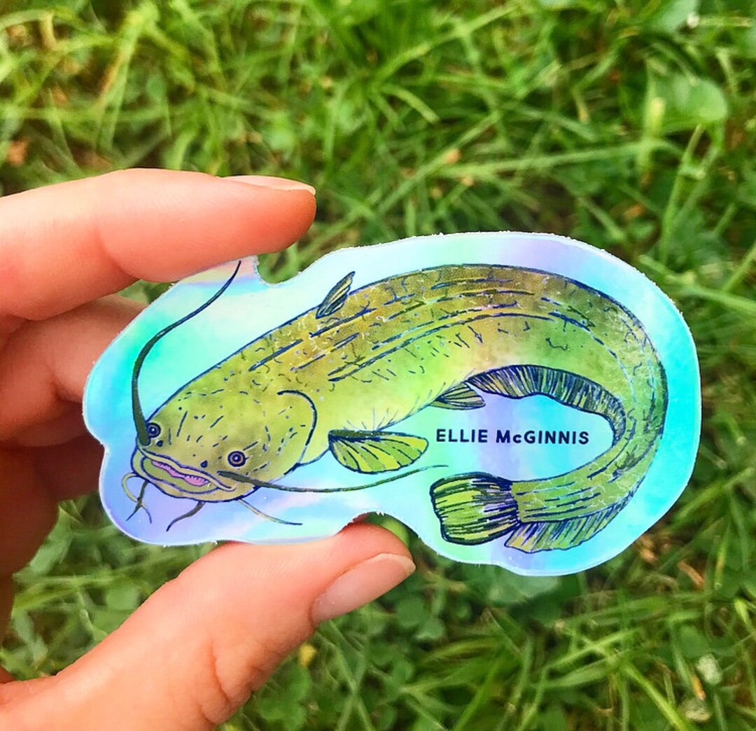 Holographic Catfish Vinyl Sticker - Ellie Mcginnis Co. - Etsy