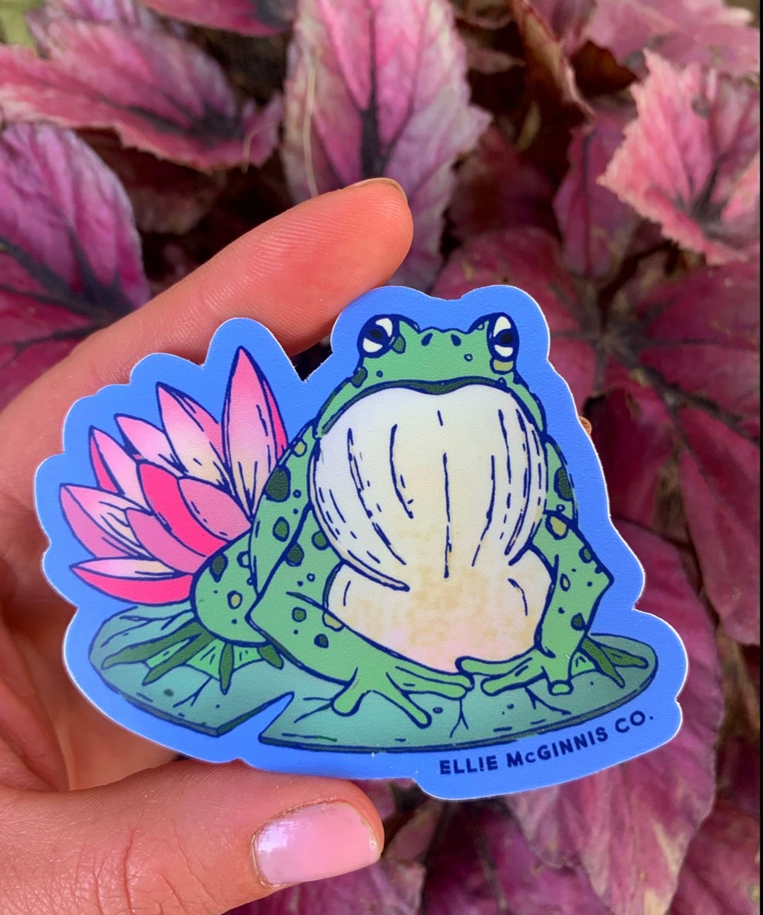 Bull Frog Gigging Vinyl Cute Animal Sticker - Ellie Mcginnis Co. - Etsy