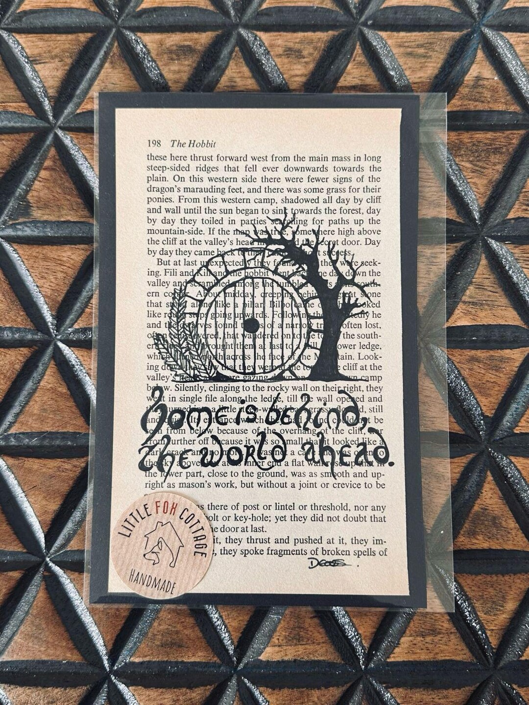 Hand Drawn Book Page Art. the Hobbit Ink Drawing on Tolkeins the Hobbit ...