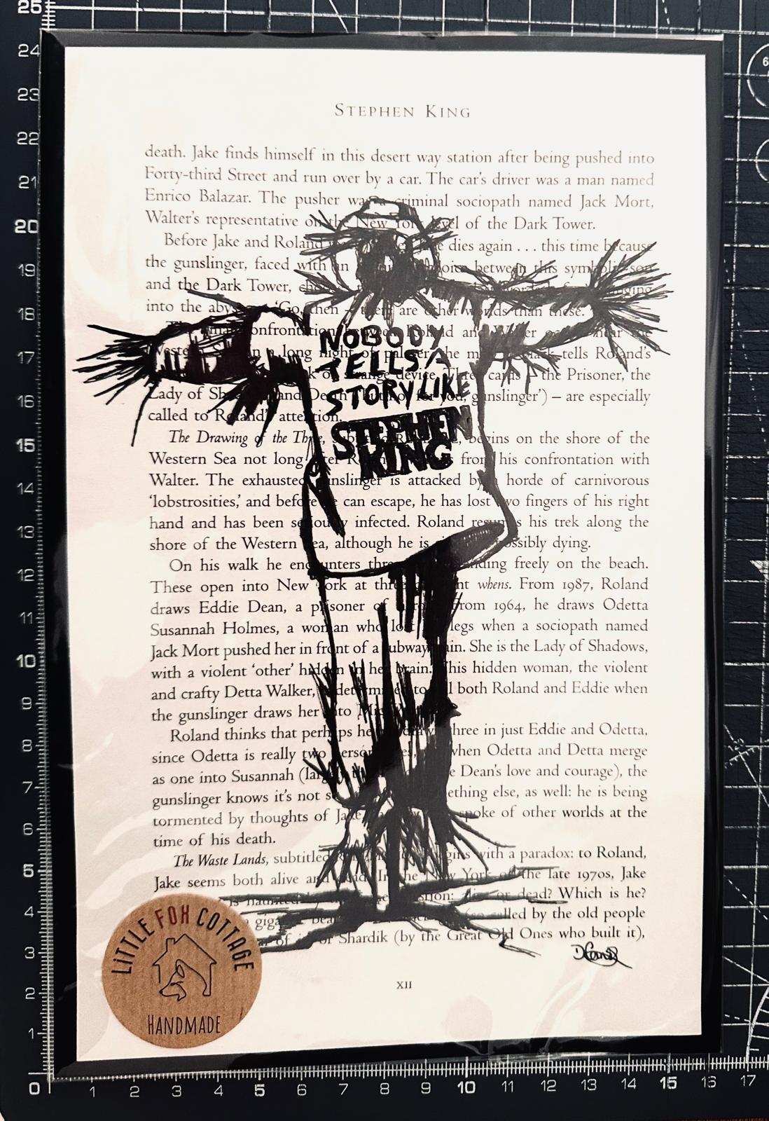 Stephen King Scarecrow Ink Drawing on Book Page: Horror Art - Etsy