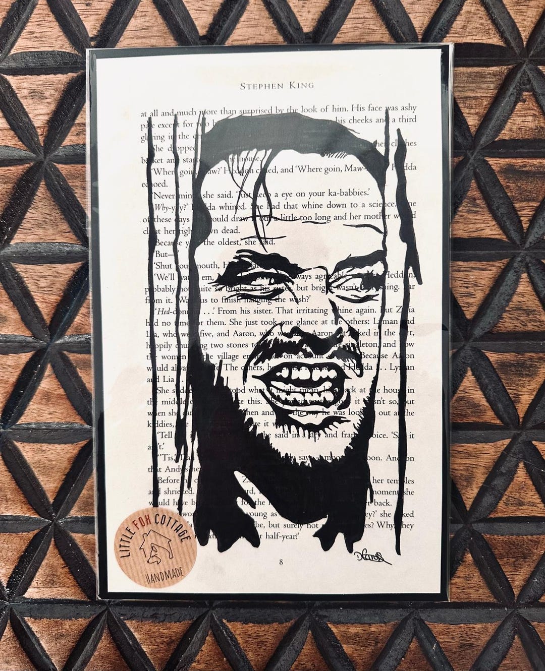 Hand Drawn Book Page Art. Here's Johnny! Stephen King the Shining Danny ...