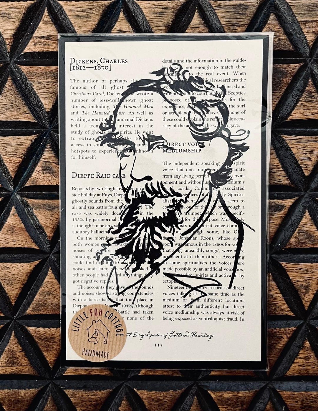 Hand Drawn Book Page Art. Charles Dickens Ink Drawing. Book Lovers Gift ...