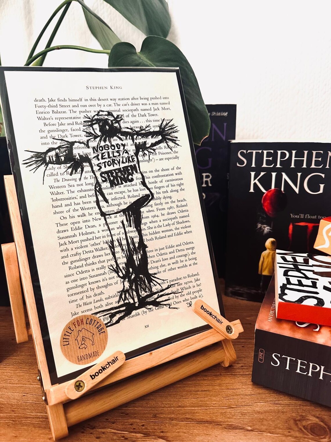 Stephen King Scarecrow Ink Drawing on Book Page: Horror Art - Etsy