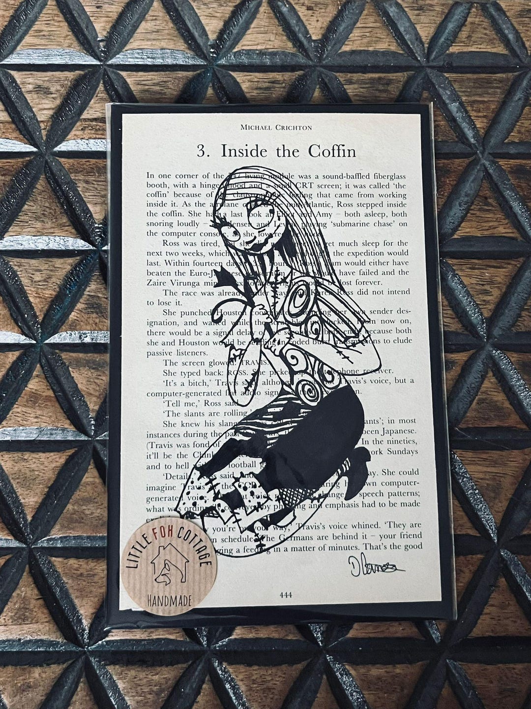 Hand Drawn Book Page Art. Sally the Rag Doll Ink Drawing on Inside the ...