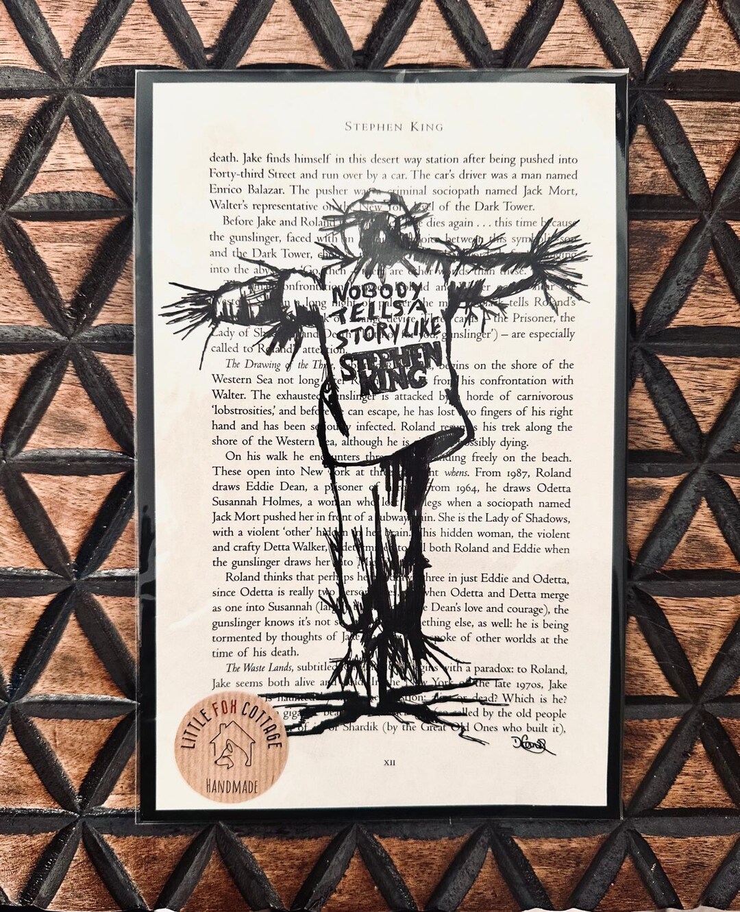 Stephen King Scarecrow Ink Drawing on Book Page: Horror Art - Etsy