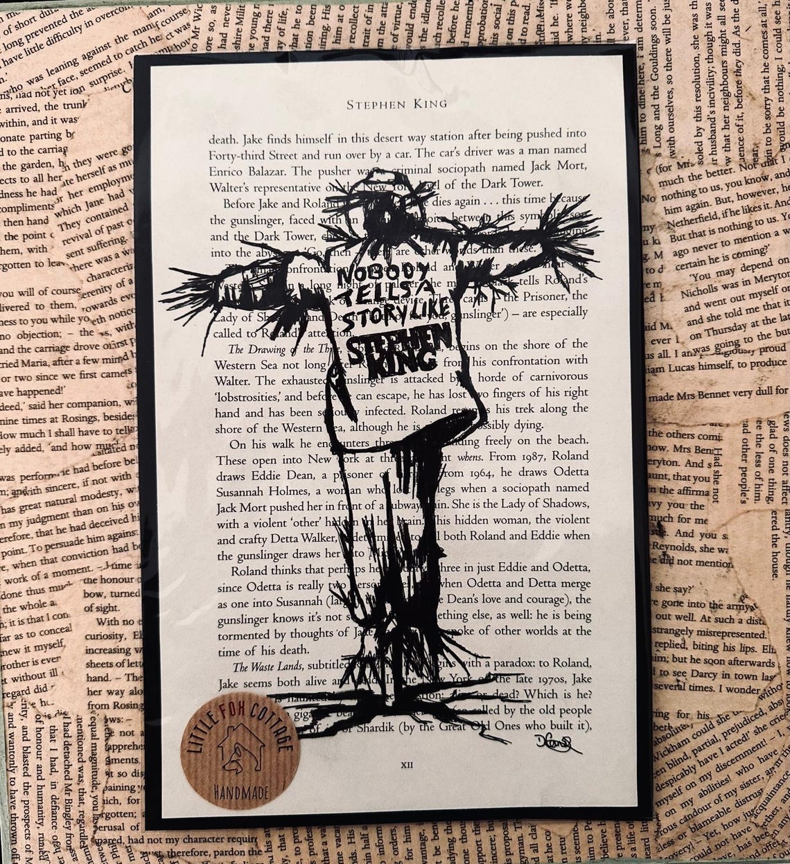 Stephen King Scarecrow Ink Drawing on Book Page: Horror Art - Etsy