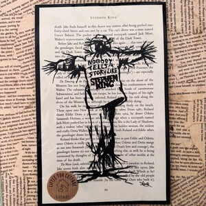 Stephen King Scarecrow Ink Drawing on Book Page: Horror Art - Etsy