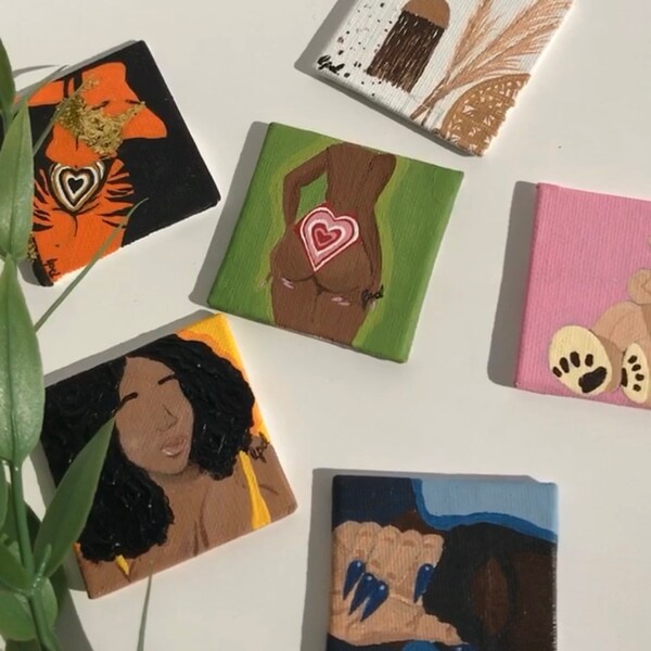 Mini Canvas Magnet - Etsy