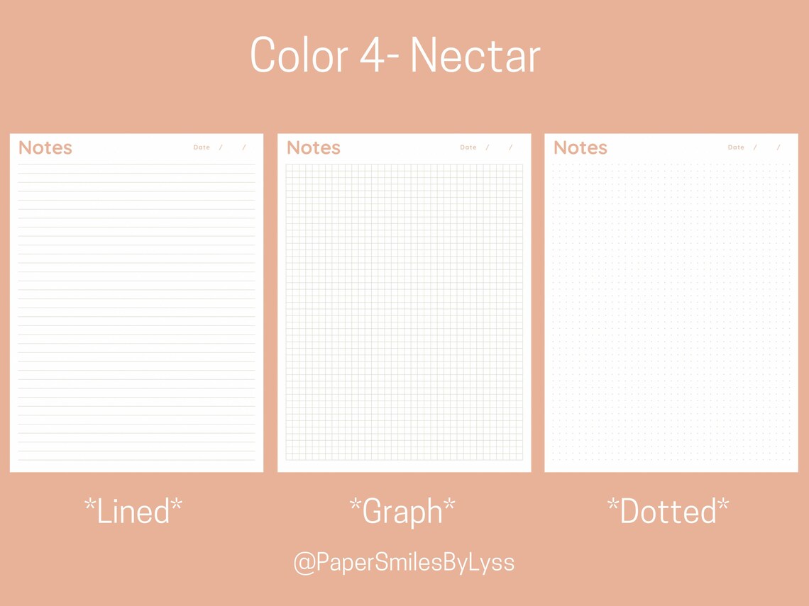 Printable Notes Bundle Simple Stationery Planner Pages Journal Pages ...