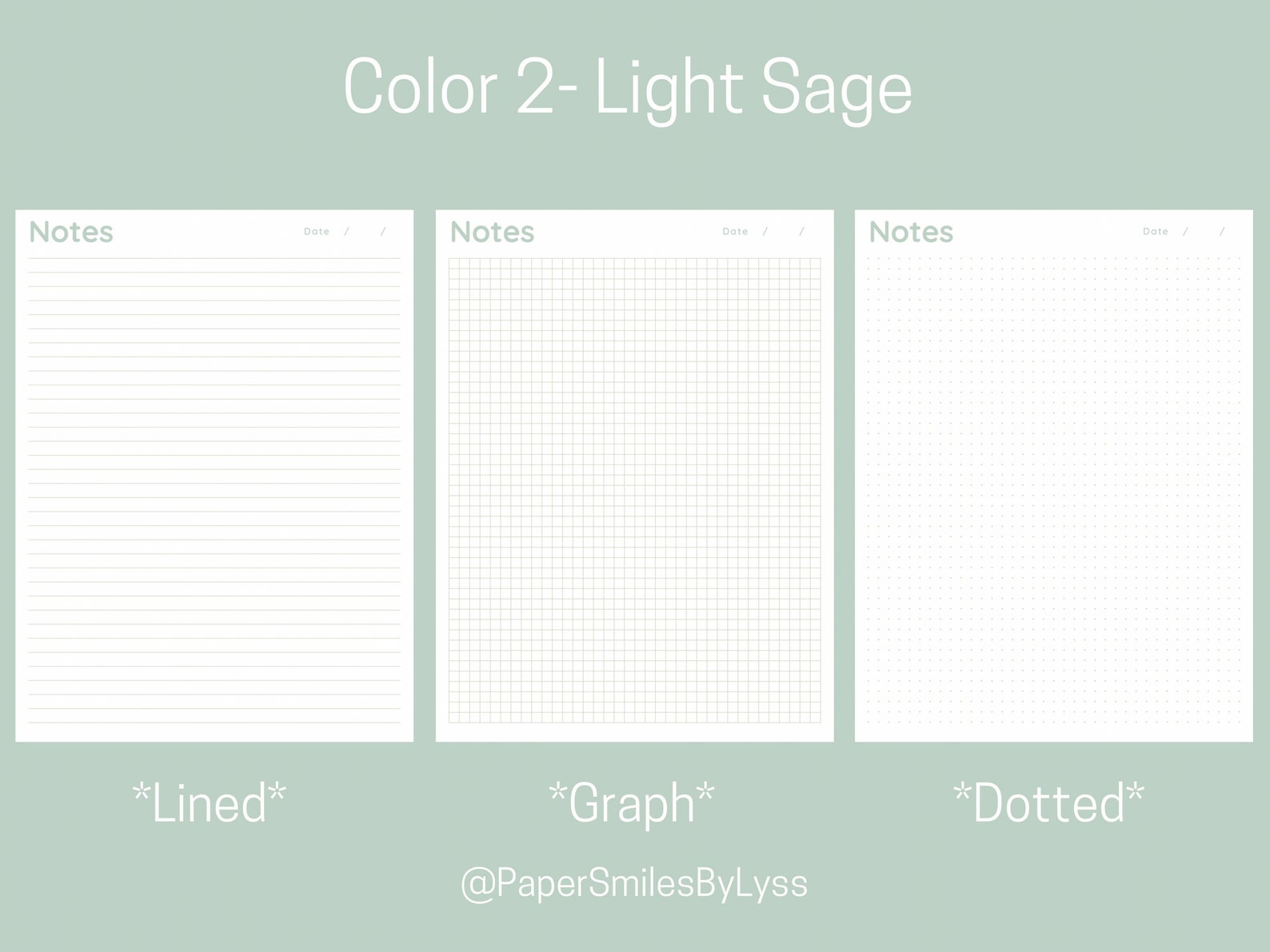 Printable Notes Bundle Simple Stationery Planner Pages Journal Pages ...