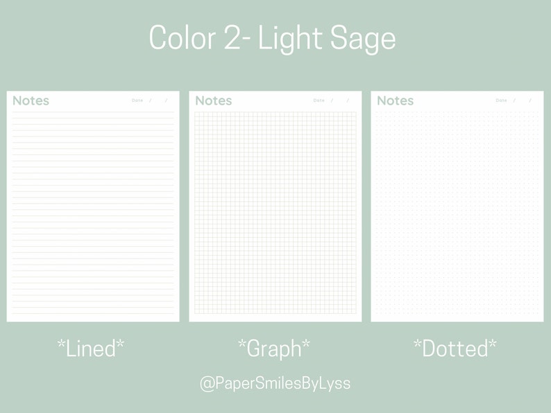 Printable Notes Bundle Simple Stationery Planner Pages Journal Pages ...