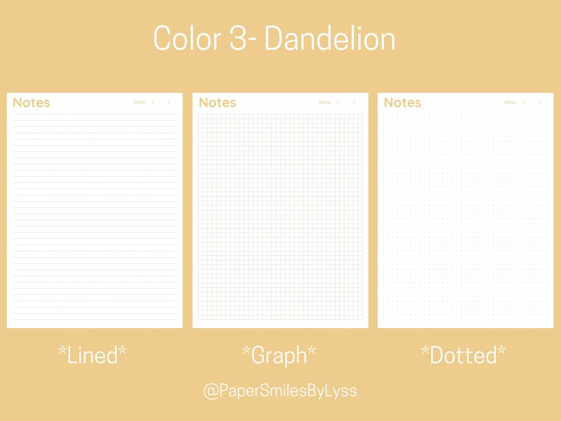 Printable Notes Bundle Simple Stationery Planner Pages Journal Pages ...