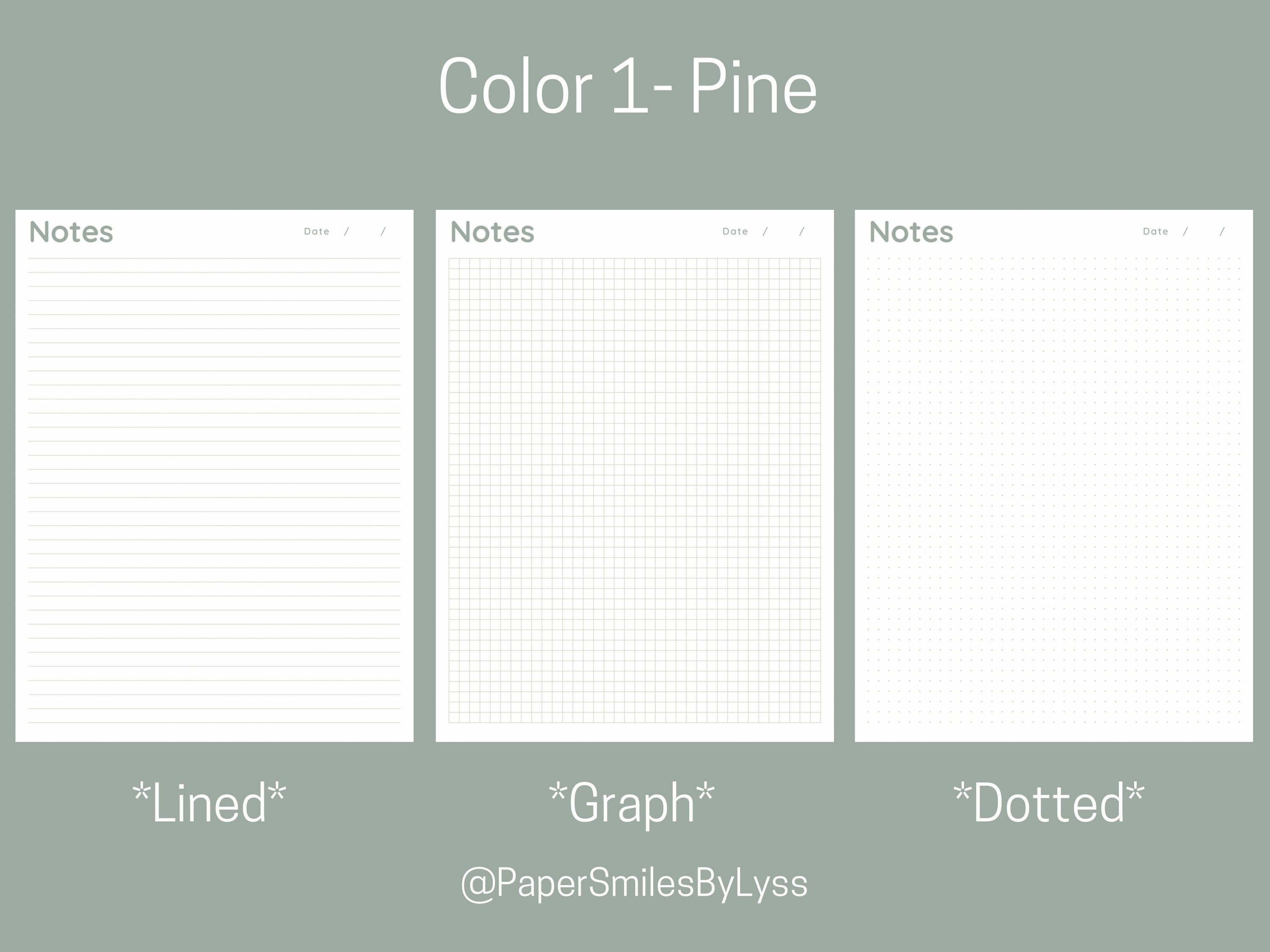 Printable Notes Bundle Simple Stationery Planner Pages Journal Pages ...