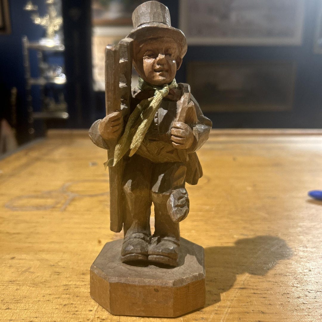 Vintage Hand-carved German Chimney Sweep Wood Figurine Sculpture 7 - Etsy