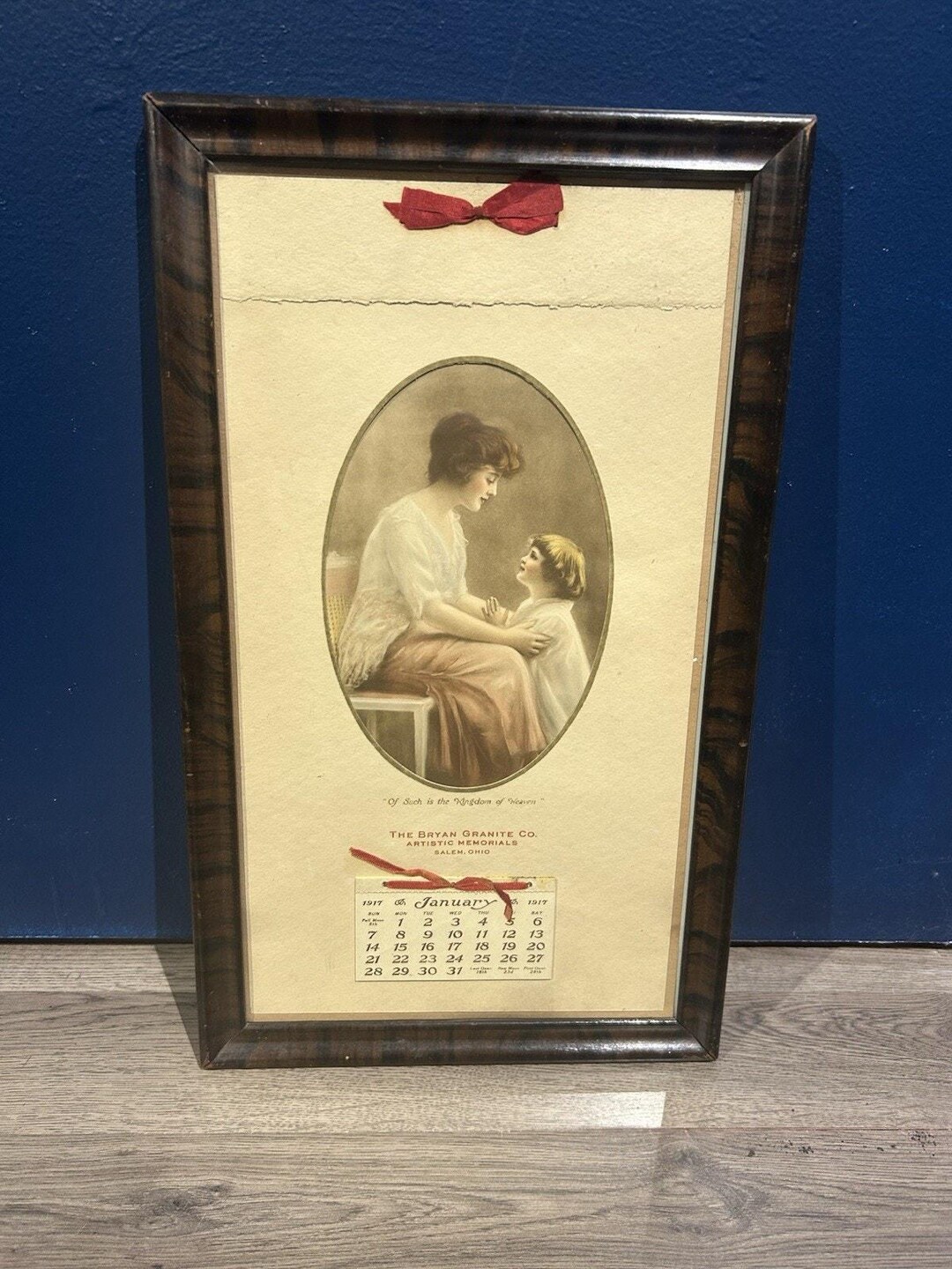 Antique 1917 Bryan Granite Co Calendar “of Such is the Kingdom of ...