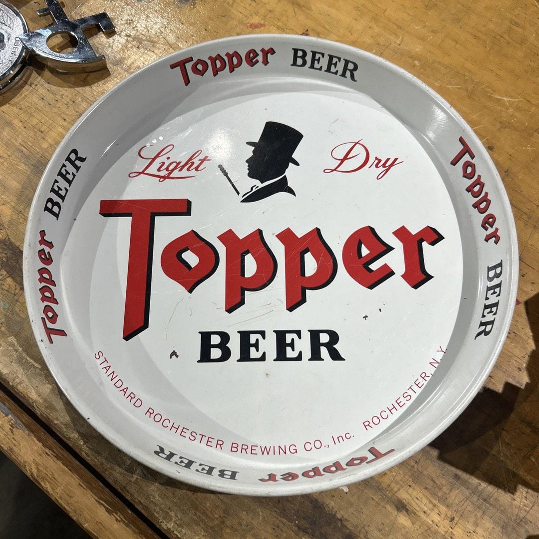 Topper Beer Rochester Brewing Co NY Tin Tray "light & Dry" White 12" - Etsy