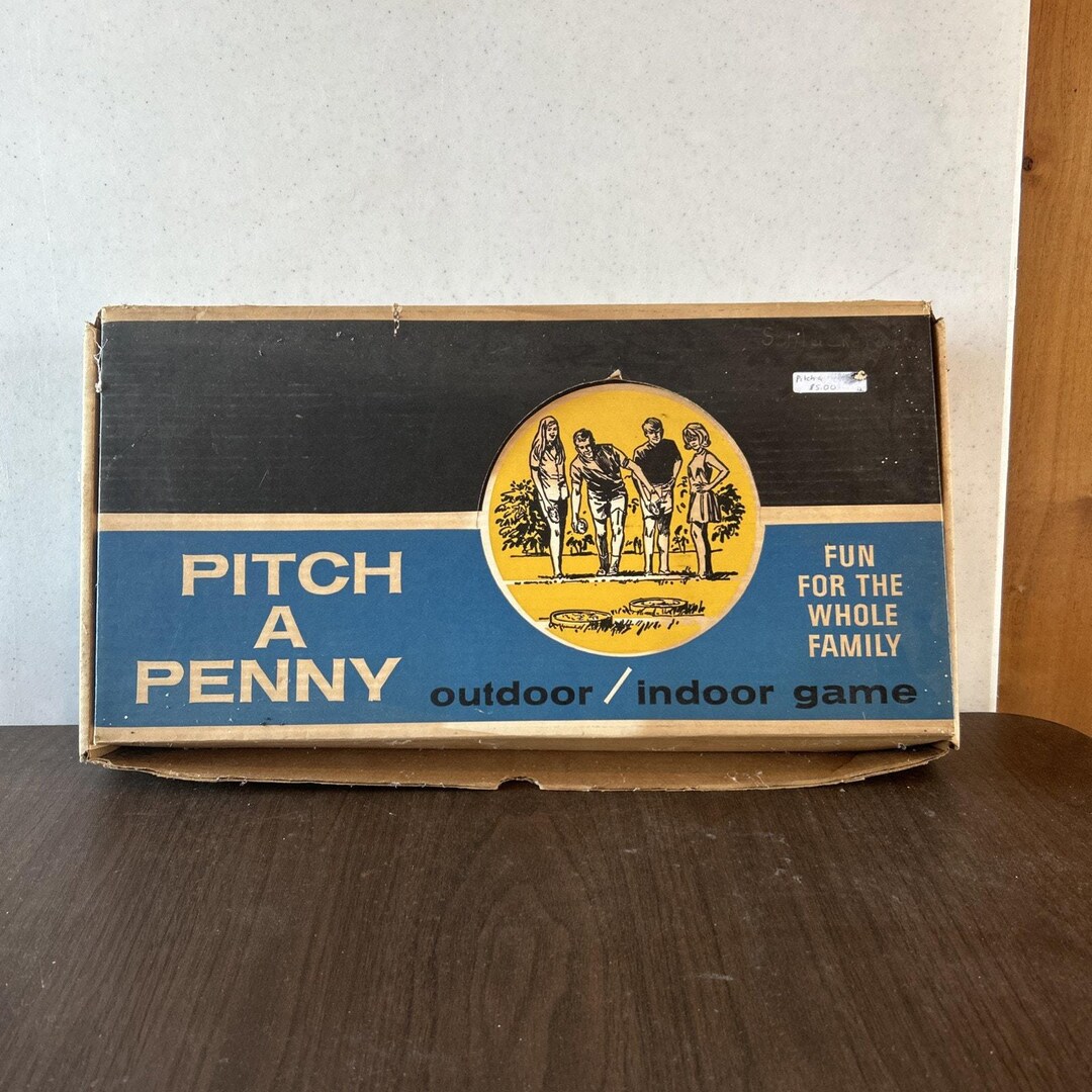 VTG 60's-70's Party Penny Pitch Family Outdoor/indoor Game Eagle Rubber ...