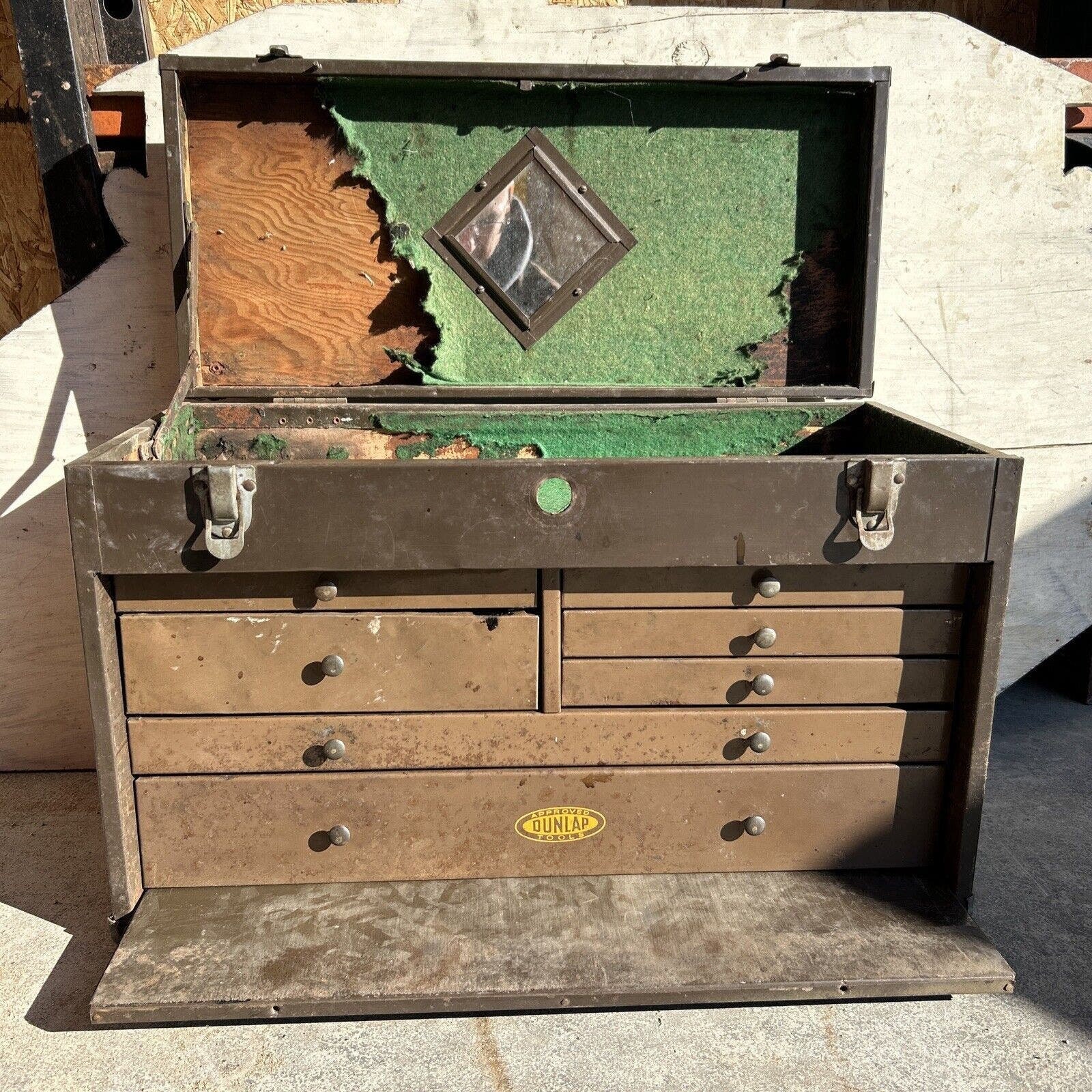 Vintage Dunlap Machinist Chest 7 Drawer Tool Box Without Key, Made in ...