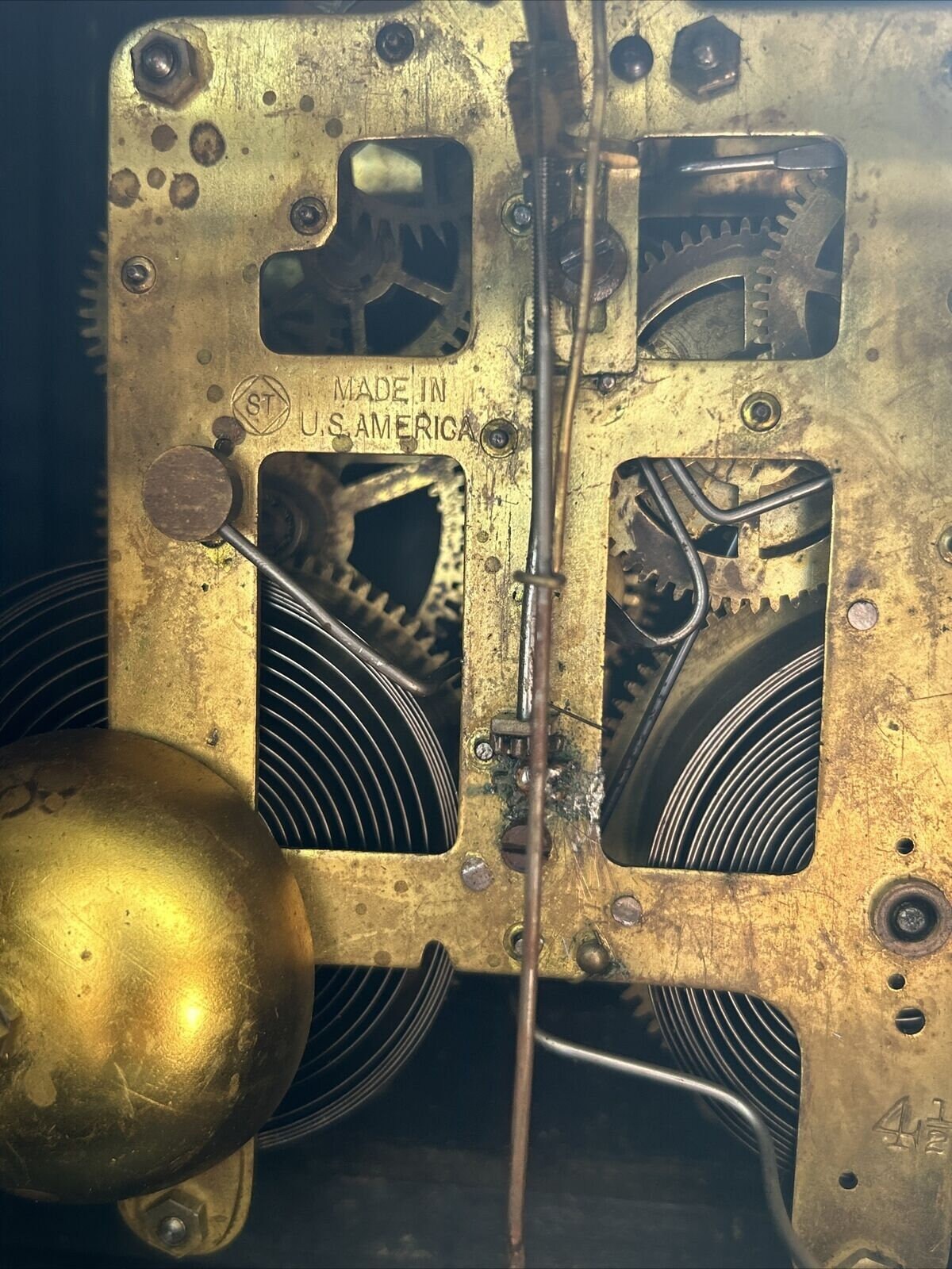 Antique Seth Thomas Faux Marble Wood Adamantine Lion Column Mantle ...