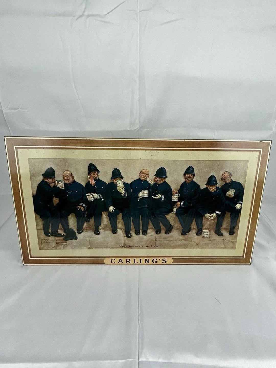 1950's Tin Sign Carlings Nine Pints of the Law Ale Beer Ad From 1881 ...