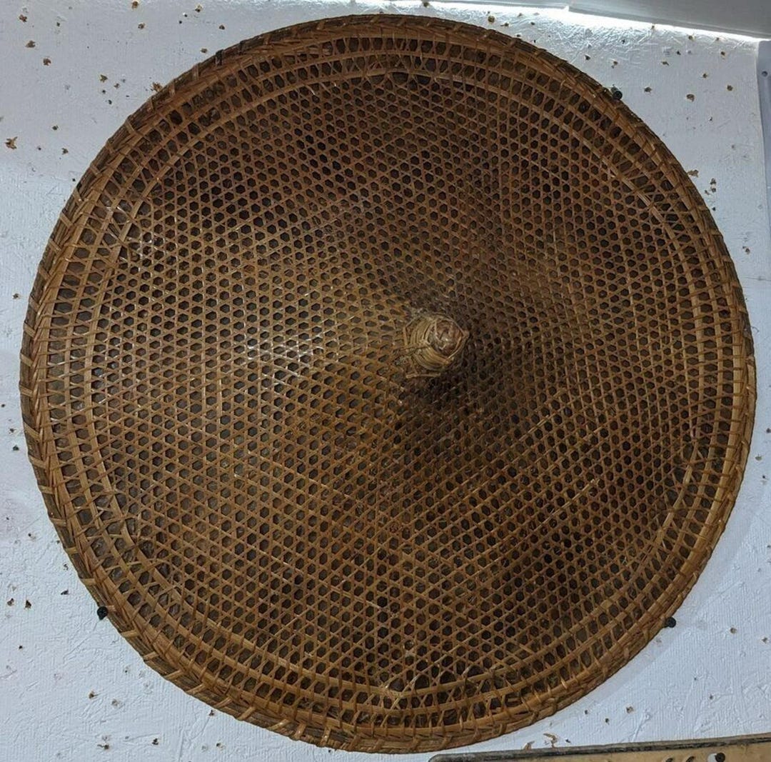 Vintage Large 24" Diameter Asian Rice Paddy Sun Woven Hat - Etsy