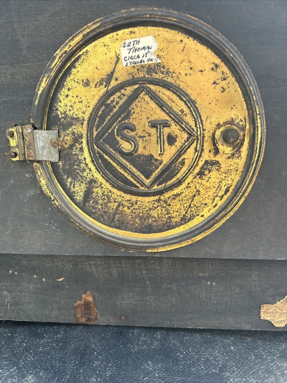 Antique Seth Thomas Faux Marble Wood Adamantine Lion Column Mantle ...