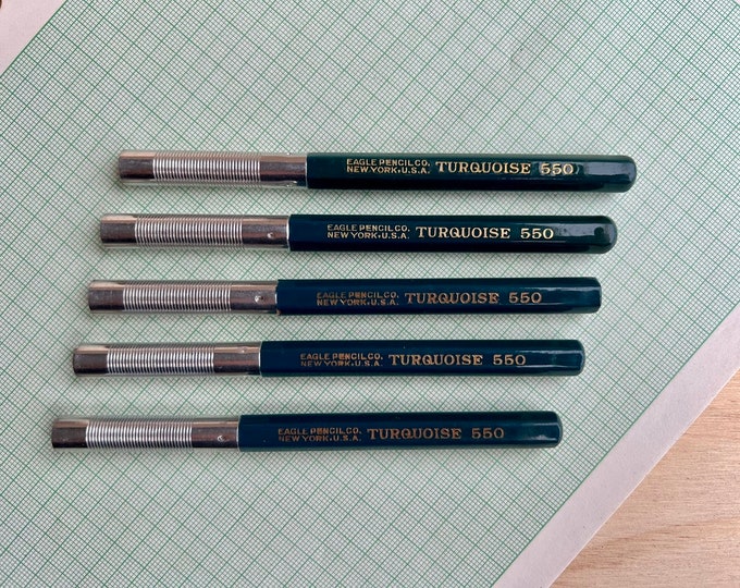 Vintage Eagle Pencil Co Turquoise 550 Pencil Extenders - Etsy