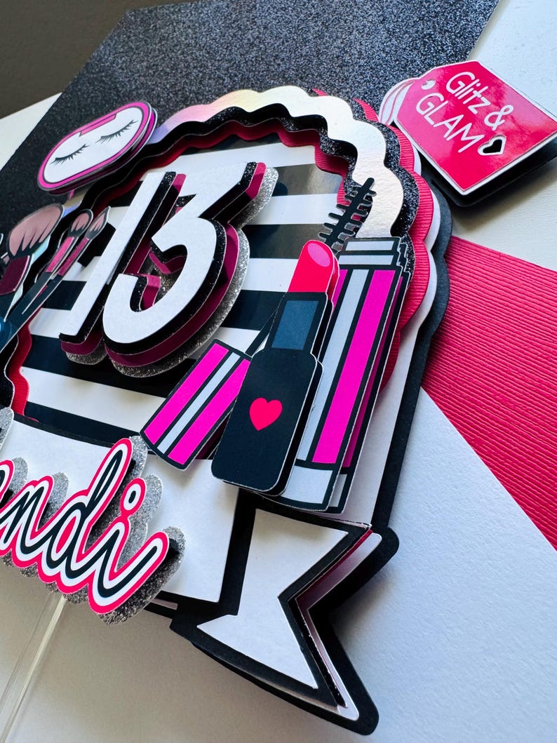 Makeup Cake Topper, Teenage Birthday Party, Fashionista and Glam ...