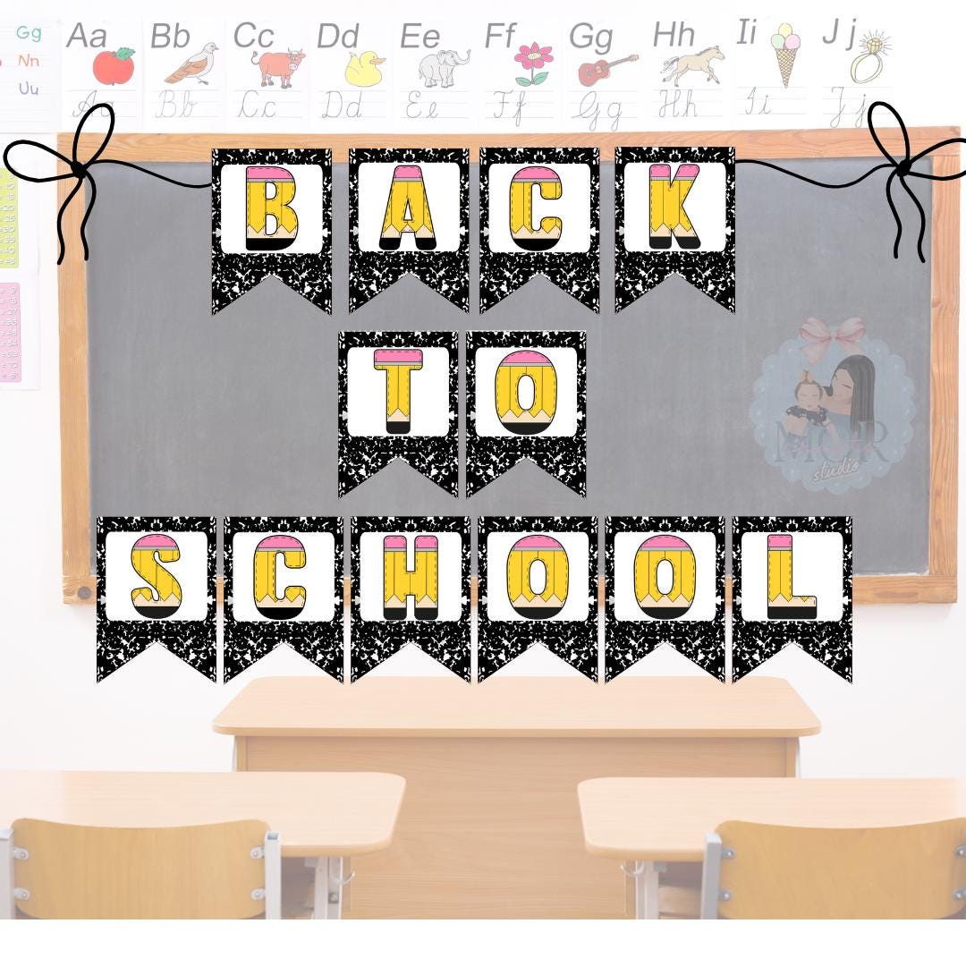 Back to School Printable Banner, Classroom Decor, First Day Photos (PDF ...