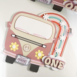 Groovy Bus Cake Topper | Rainbow Groovy Centerpiece | Groovy One| Two ...