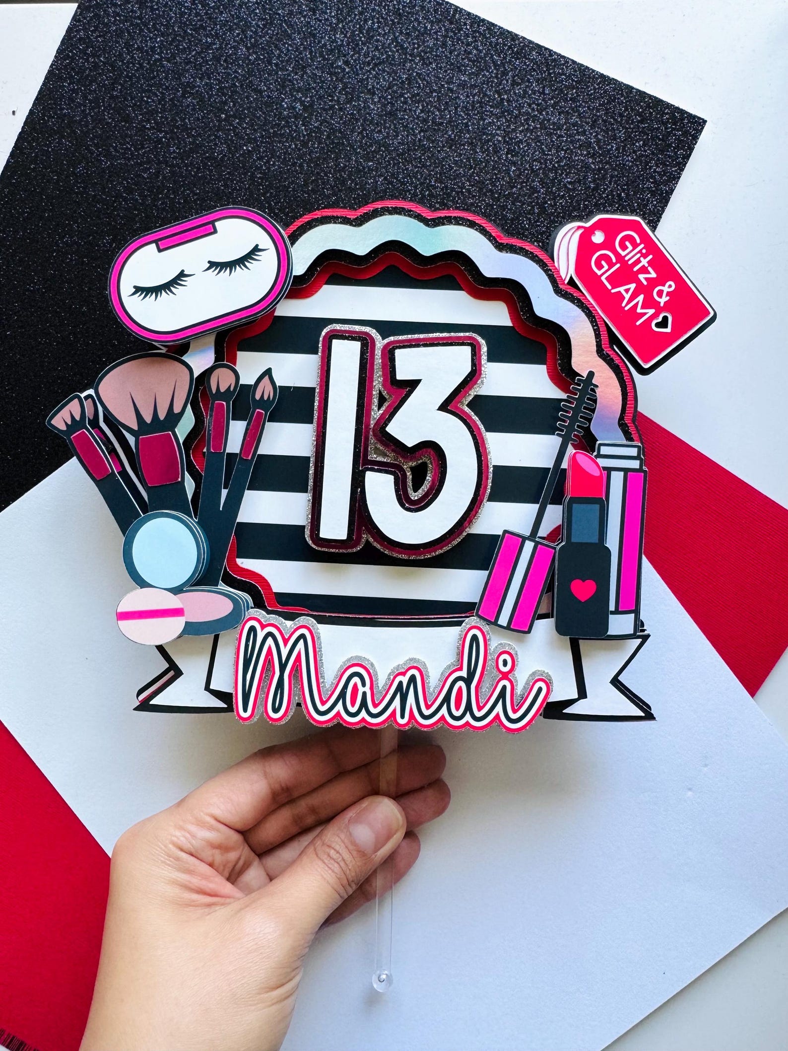 Makeup Cake Topper, Teenage Birthday Party, Fashionista and Glam ...