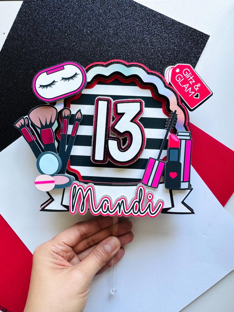 Makeup Cake Topper, Teenage Birthday Party, Fashionista and Glam ...
