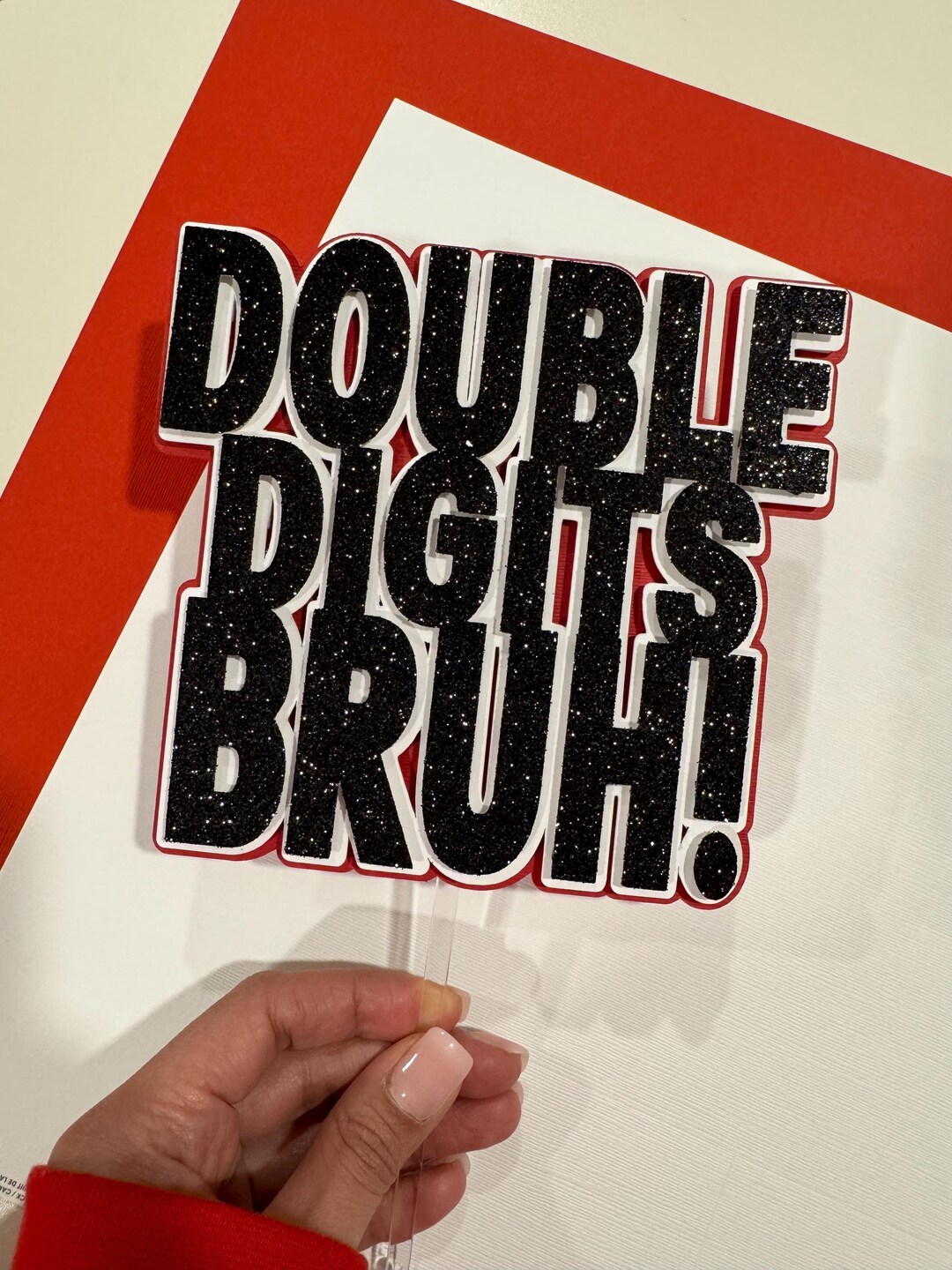 Double Digits Bruh Cake Topper, 10th Birthday Cake Decoration, - Etsy