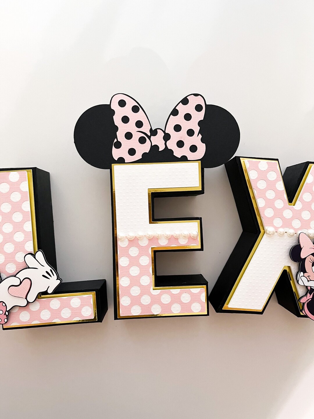 Pink Mouse 3D Letters, Minnie 3D Letters, Minnie Personalized Birthday ...