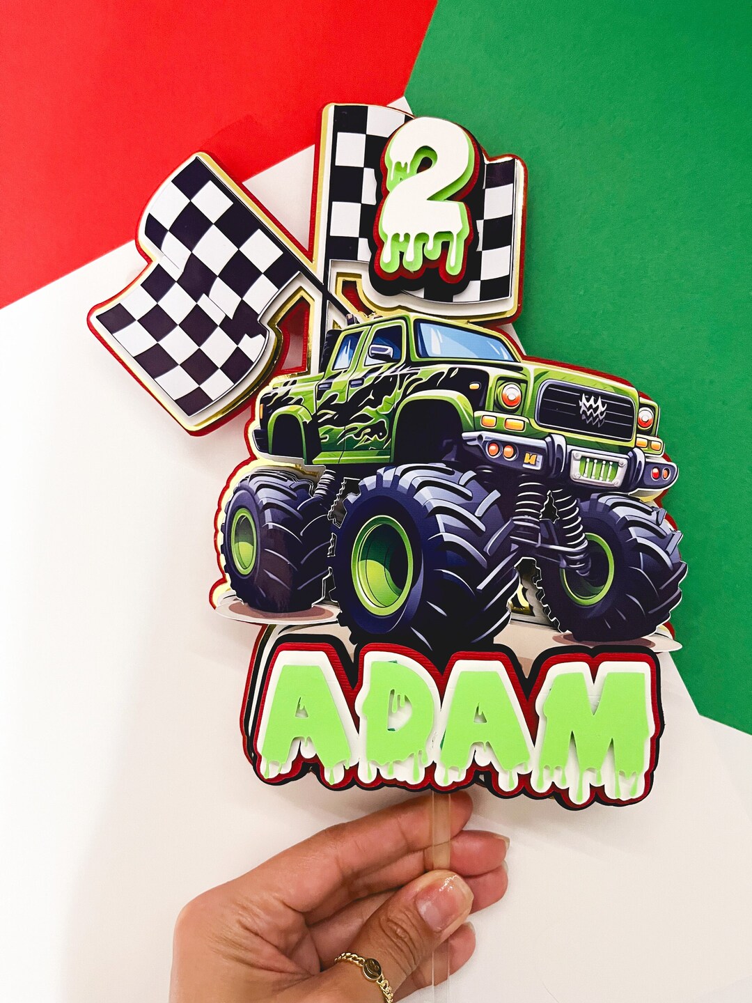 Monster Truck Cake Topper, Inspired Monster Jam Birthday Party, Trucks ...