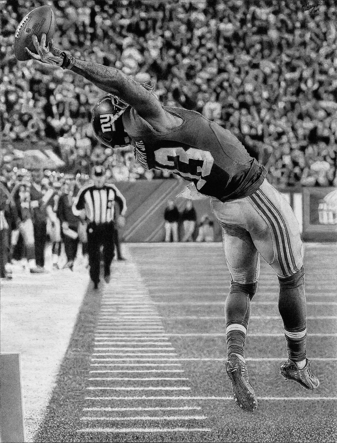 Odell Beckham Jr the Catch Pencil Drawing | Nfl | Wall Art | Art Print ...