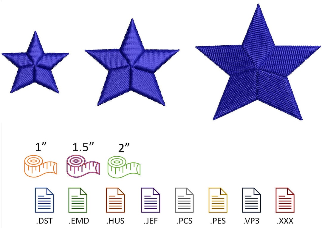 Star Embroidery Design - Etsy