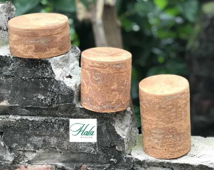 Round Cinnamon Bark Box, Spice Jar Holder With Lid, Cinnamon Canister ...