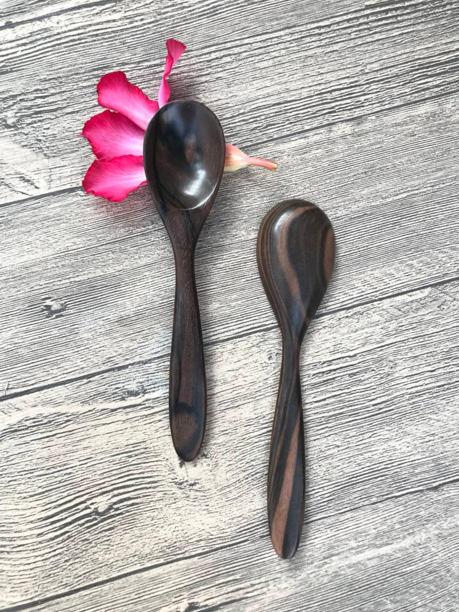Rosewood Ebony Spoon- Hand Carved Wooden Spoon - Wooden Cooking ...